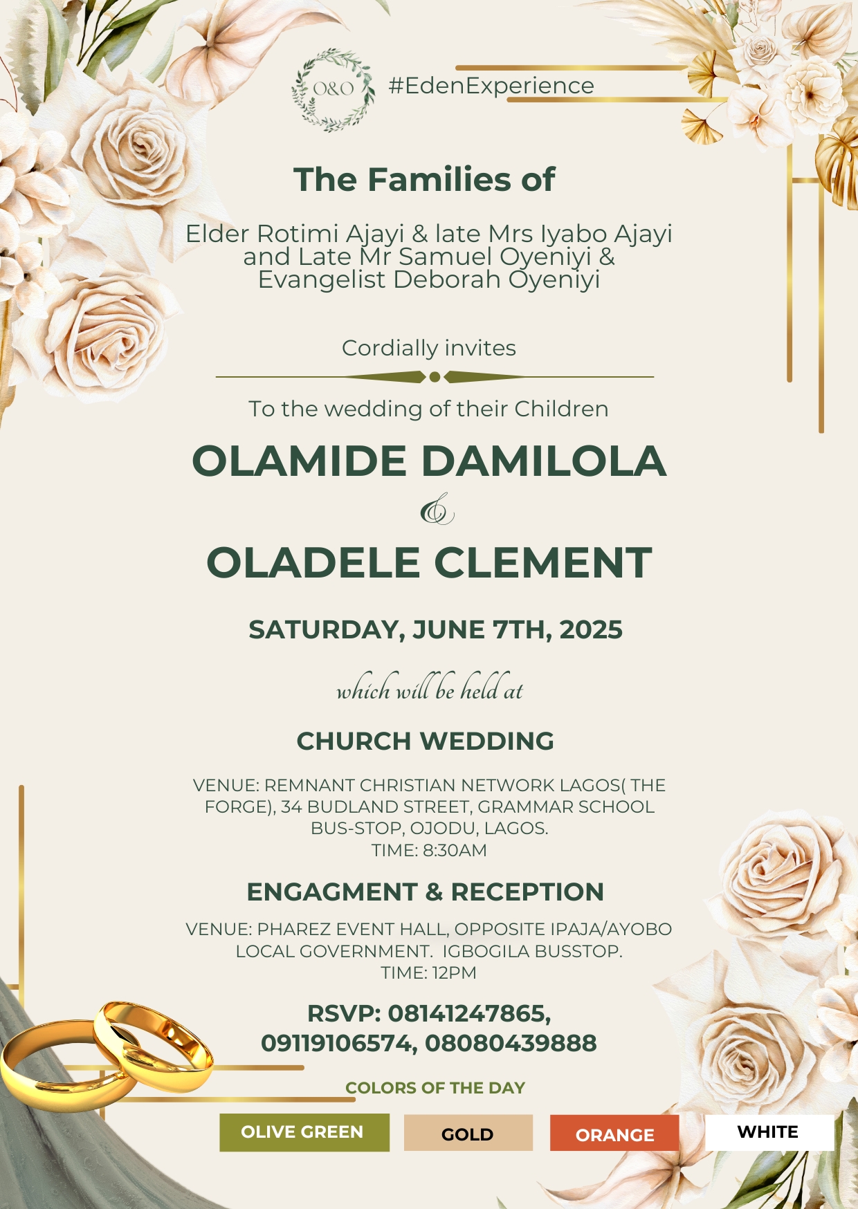 Olamide & Oladele Eden Wedding